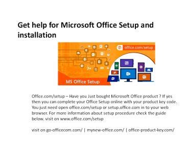 PPT Office Com Setup Enter Office Product Key Install Office PowerPoint Presentation