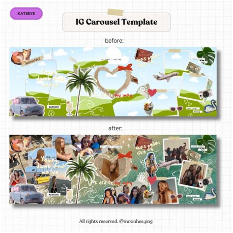 Instagram Carousel Template Katseye My Way Version Scrapbook Templates Instagram Template