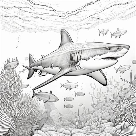 Realistic Shark Coloring Pages
