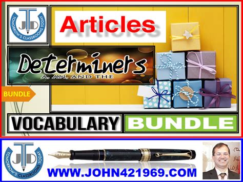 Articles Determiners Bundle Teaching Resources
