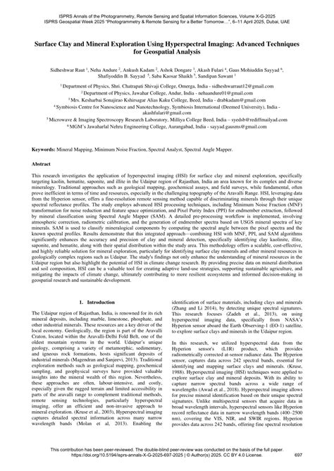 Pdf Surface Clay And Mineral Exploration Using Hyperspectral Imaging Advanced Techniques For