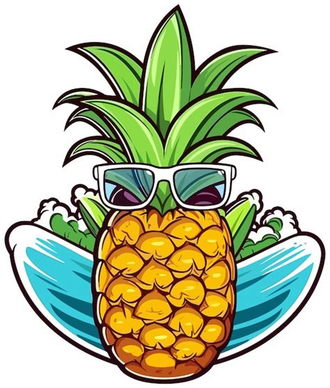 Premium Vector Pineapple With Sunglass Illustration Pineapple With