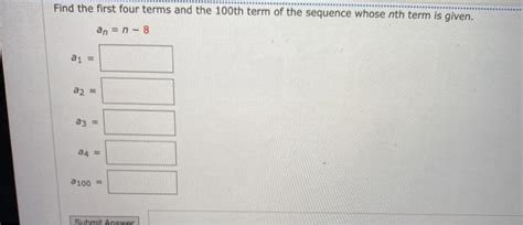 solved find the nth term of a sequence whose first several