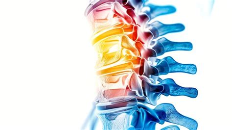 A 3d Rendering Of The Human Spine Showing The Lumbar Vertebrae And Discs Premium Ai Generated