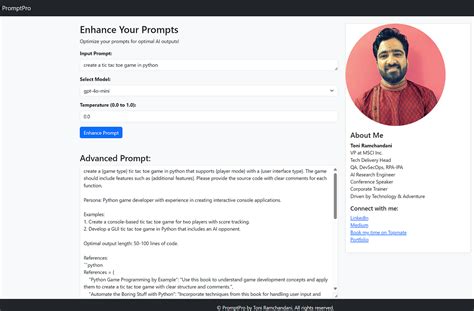 Promptpro App For Generating Advanced Prompts Using Openai And Flask By