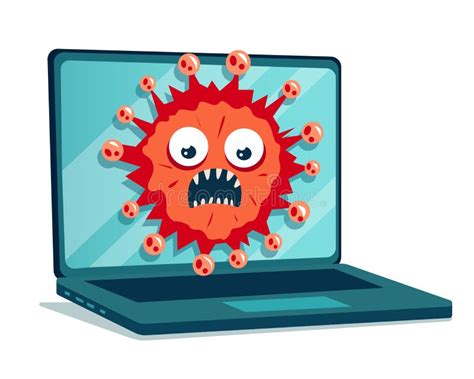 Laptop Virus Infection Computer Hacking Stock Vector Illustration Of Critical Internet