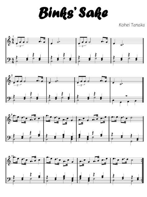 Binks Sake Easy Piano Pdf