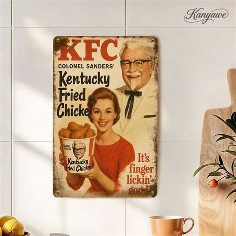 Vintage Kfc Poster Signcolonel Sanders Signspersonalized Signfried