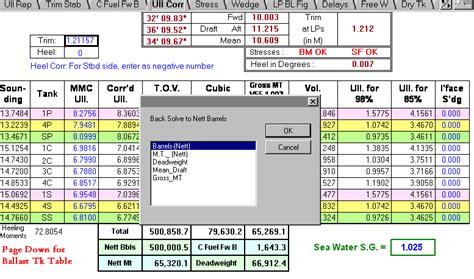 Cargo Calculations Tanker Work