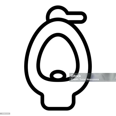 남성용 소변기 라인 아이콘입니다 남자 기호를 위한 Wc 챔버 냄비 흰색 배경에 윤곽선 스타일 픽토그램 공중 화장실 또는 화장실 표지판 모바일 개념 웹 디자인 벡터 그래픽
