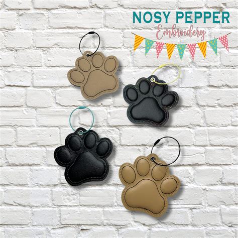 Paw Puff Bookmark Ornament Bag Tag Machine Embroidery Design Digital D Nosy Pepper Patterns