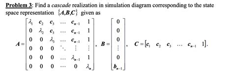 In C₂ C₃ Problem 3 Find A Cascade Realization In