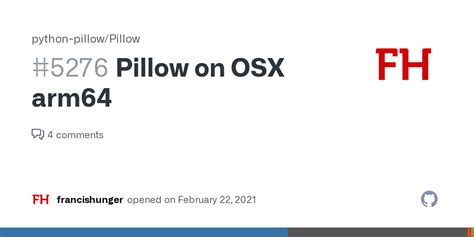 Pillow On Osx Arm64 · Issue 5276 · Python Pillowpillow · Github