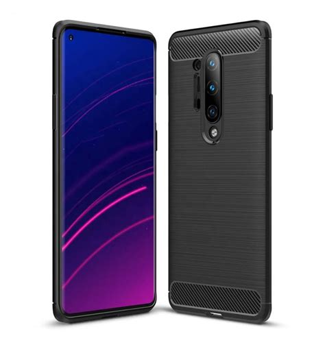 Sdtek Case For Oneplus Pro Carbon Fibre Silicone Cover Shockproof Black