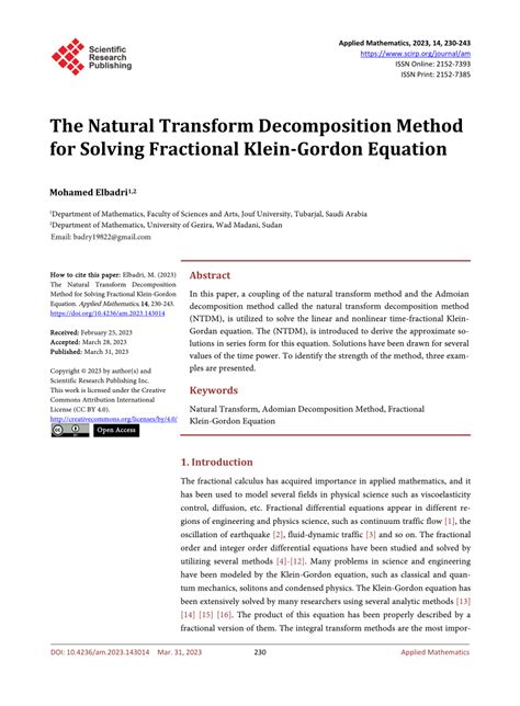 Pdf The Natural Transform Decomposition Method For Solving Fractional