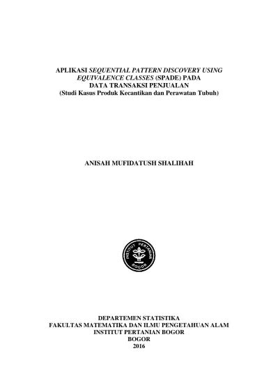 Aplikasi Sequential Pattern Discovery Using Equivalence Classes