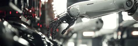 Robotic Arm Working On Assembly Line In Factory Stock Illustration