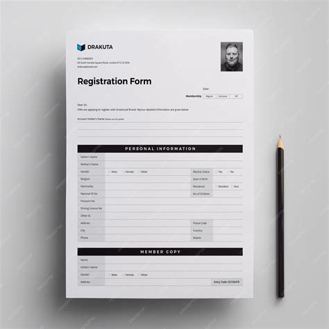 Premium Vector Registration Form Template