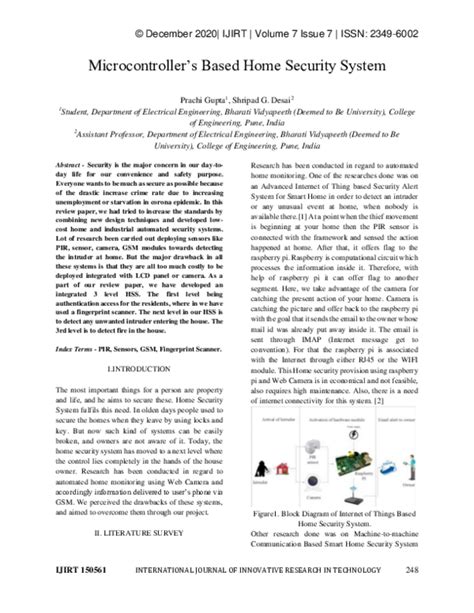 pdf microcontroller s based home security system