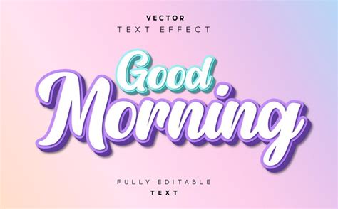 Premium Vector Good Morning 3d Popup Text Effect