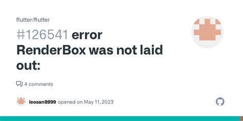 Error Renderbox Was Not Laid Out · Issue 126541 · Flutterflutter