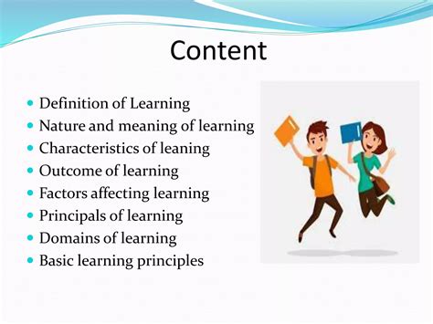 Process Of Learning And Factors Affecting Learning Nature Of The Learner Nature Of The
