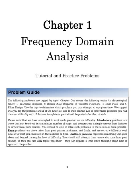 Mie346 Tutorial Problems 1 Transfer Functions Frequency Domain Analysis Bode Plots