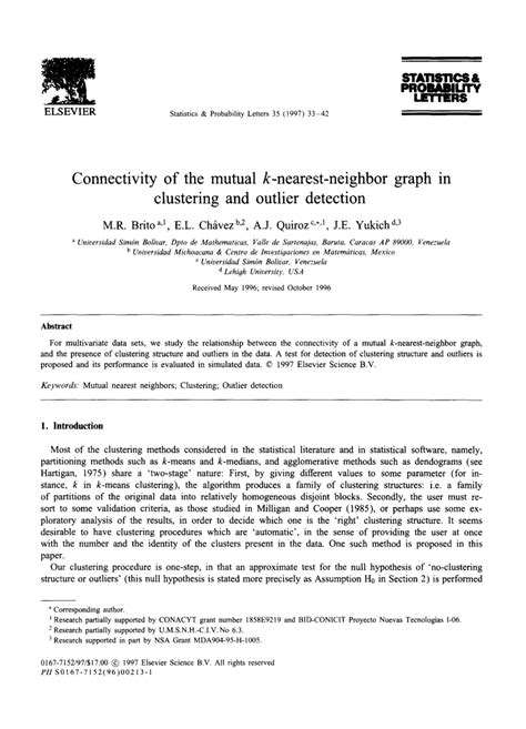 Pdf Connectivity Of The Mutual K Nearest Neighbor Graph In Clustering