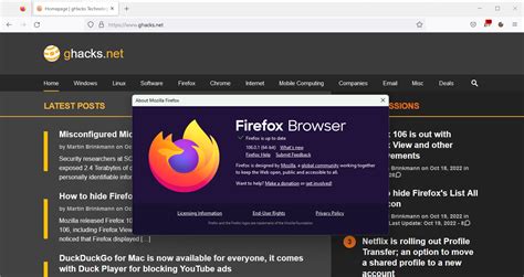 firefox 106 0 1 fixes a crash on certain amd systems ghacks tech news