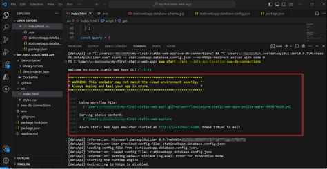 Azure Dataapibuilderexception While Trying To Run Swa Start Stack