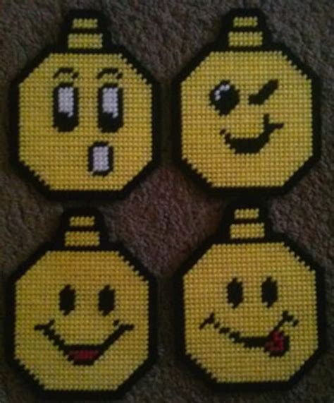 Smiley Face Plastic Canvas Ornamnet Pattern Set Etsy