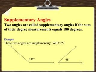 1 5 Complementary And Supplementary Angles PPT
