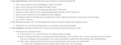 Solved 1013 Lab User Registration And Validation Create A