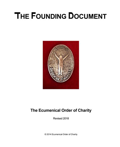 The Founding Document Ecumenical Order Of Charity