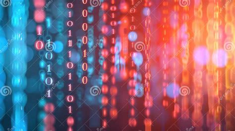 Dynamic Background Of Falling Binary Code Representing Modern