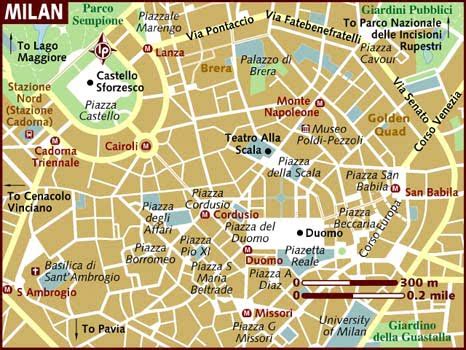 Milan City Center Tourist Map And Where To Get Free Printed Maps