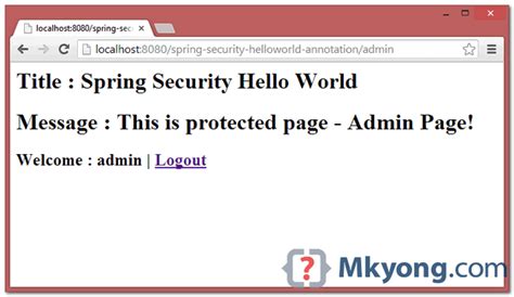 Spring Security Hello World Annotation Example
