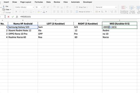 Cara Menggunakan Rumus Left Right Dan Mid Di Microsoft Excel