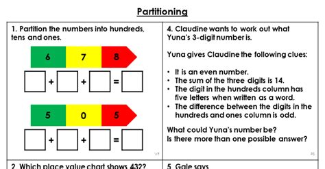 Year 4 Partitioning Lesson Classroom Secrets Classroom Secrets