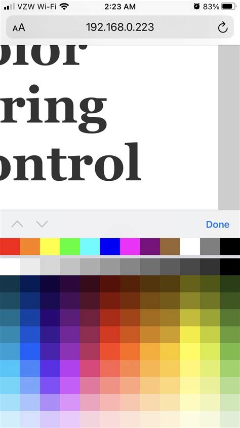 how do i use the full color picker r ios