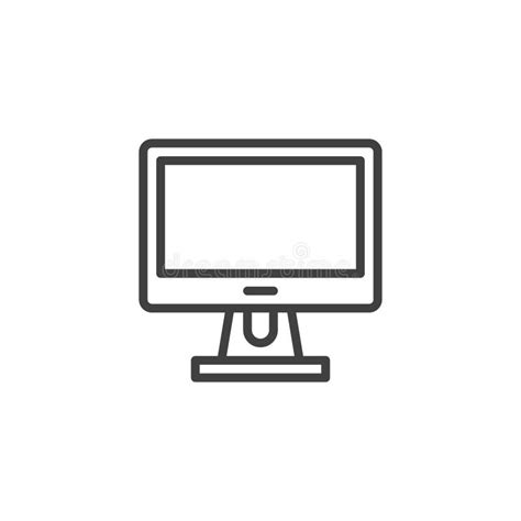 Desktop Computer Line Icon Stock Vector Illustration Of Simple 316694111