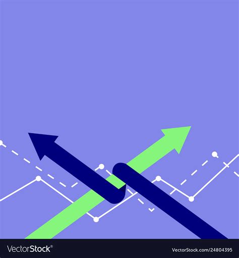 Two Colorful Arrows Where One Is Intertwined Vector Image