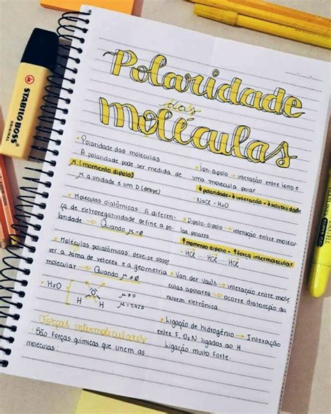 Mapa Mental Sobre Polaridade Das MolÉculas Study Maps