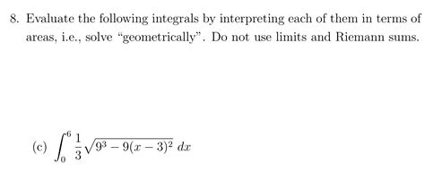 Solved 8 Evaluate The Following Integrals By Interpreting