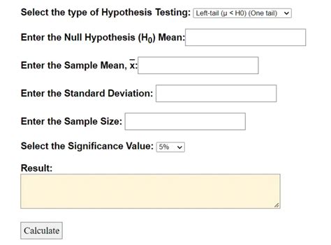 Best Hypothesis Testing Calculator JSCalc Blog