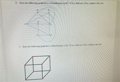 Solved Does The Following Graph Have A Hamiltonian Cycle If Chegg