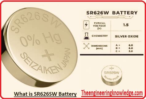 Sr626sw Battery Equivalent Features Uses And Dimension The