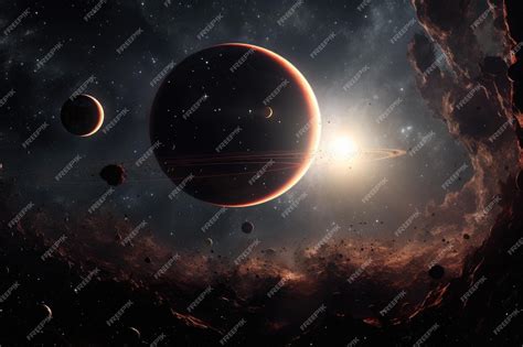 Premium Ai Image Binary Star System With Exoplanets In Orbit Created With Generative Ai