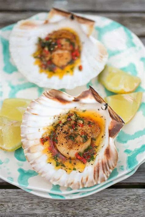 Scallops On The Half Shell With Chilli Clarified Butter Supergolden Bakes