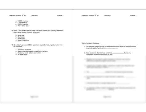Solution Operating Systems Th Ed Test Bank Chapter Chapter